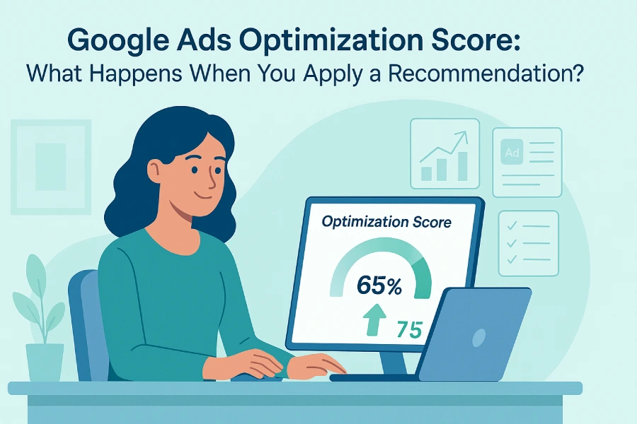 Karen has evaluated her Google Search Ads campaign’s optimization score after noticing that the ...